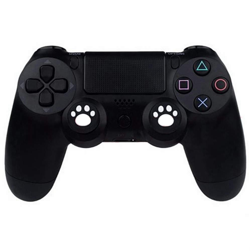 4 x Analog Silicone Thumbstick Joystick Grips Cap Cover Thumb Stick Caps Joy Stick Grips Cap Cover for PS5 / PS4 / PS3 / Xbox one/Xbox 360 / PS2 Controller (White Cat Dog Paw)