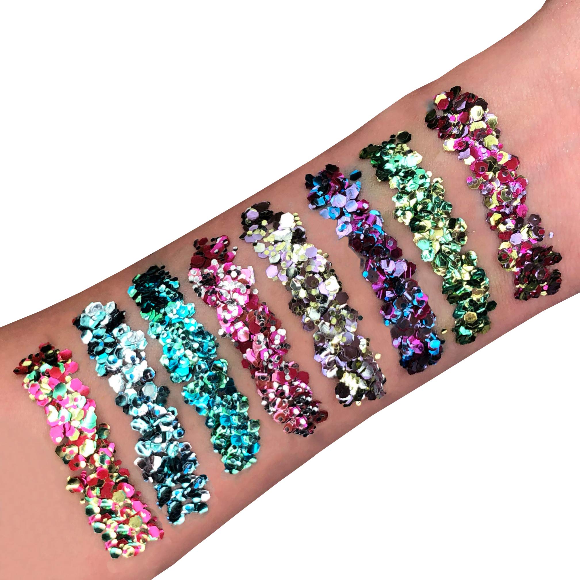 Mystic Bio Biodegradable Eco Chunky Glitter by Moon Glitter - 100% Cosmetic Bio Glitter for Face, Body, Nails, Hair and Lips - 3g - Shamrock