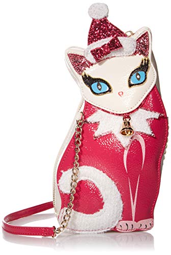 Betsey Johnson Kitsch Holiday Kitty Crossbody Bag, Pink Multi