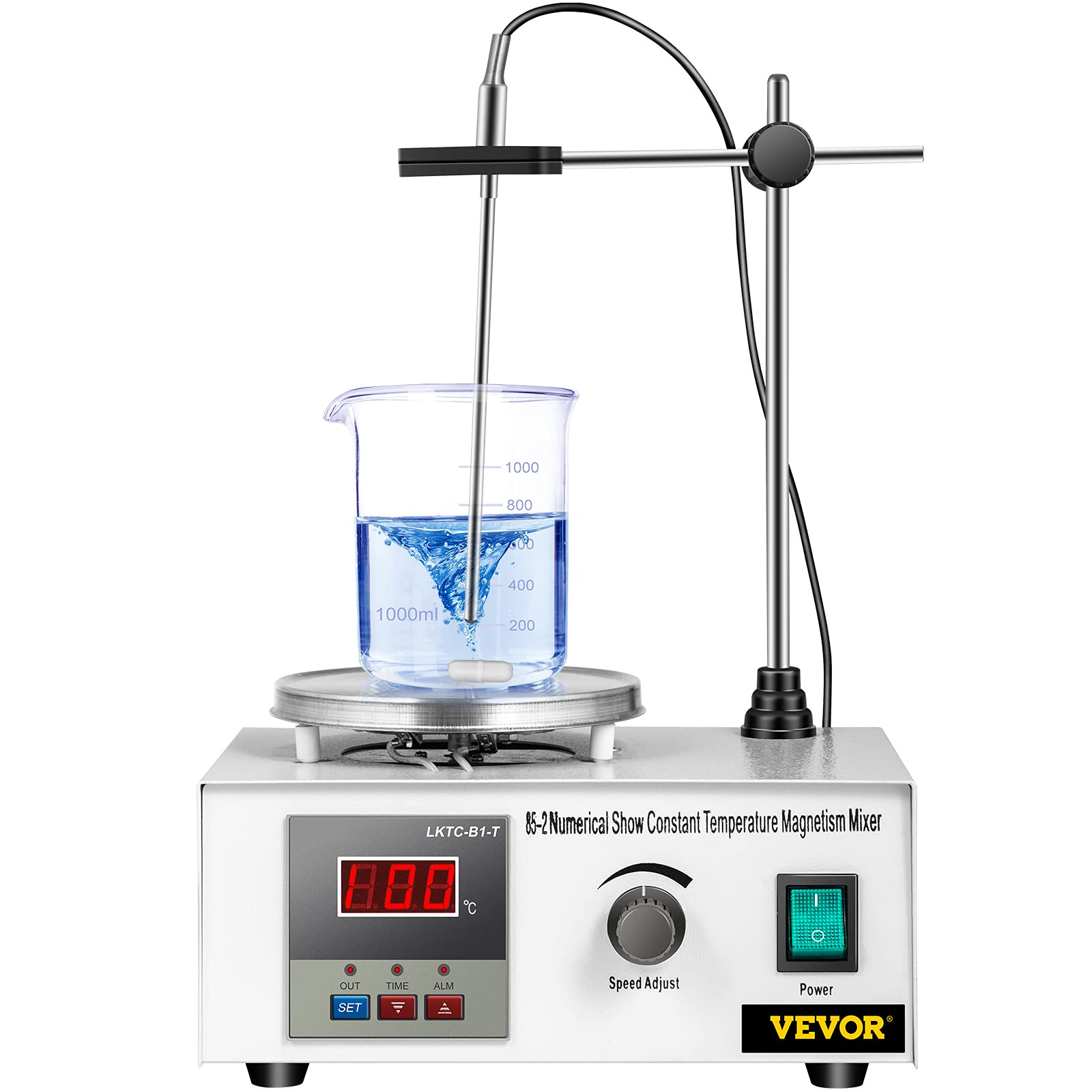 Vevor Magnetic Stirrer,200W, 2000RPM,with Digital Temperature Display & Speed Adjusting, Magnetic Mixer with Hotplate 110V Magnetic Stirring Mixer 85-2,1000ML: Industrial & Scientific