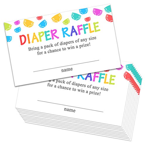 60 Colorful Diaper Raffle Tickets Gender Neutral Baby Shower Game