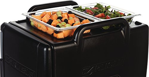 Carlisle FoodService Products Cateraide IT End Loading Insulated Food Pan Carrier Holds 6 Full Size 2.5" Pans with Handles for Catering, Kitchens, and Restaurants, Plastic, Black
