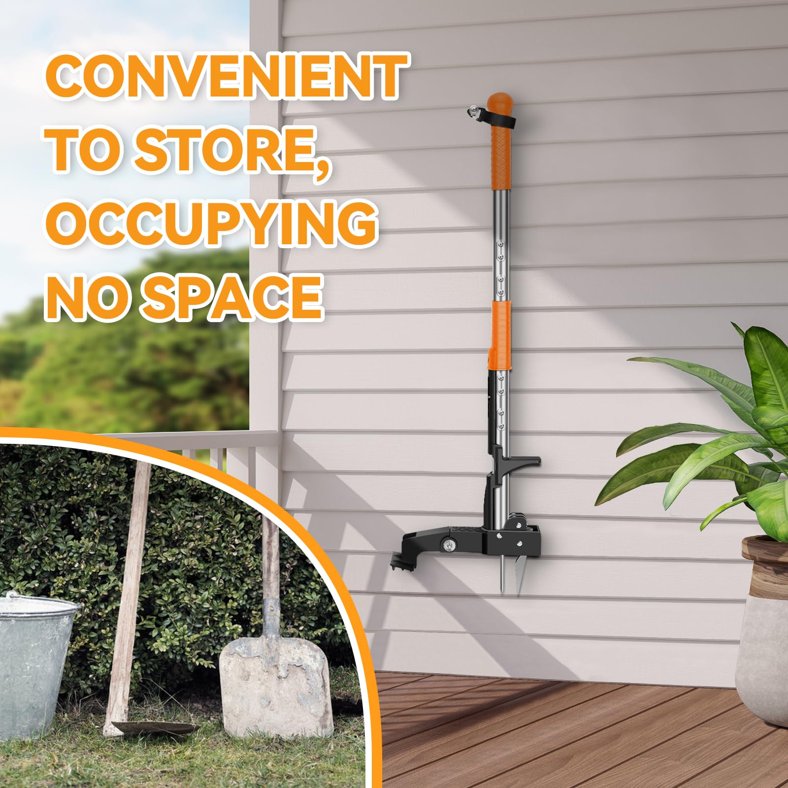 4-Claw Weed Puller,Stand Up Weed Puller Tool, Weeding Tools Gardening with 39.3" Long Handle/Stainless Steel Claws,Detachable Gardening Hand Tools for Lawn and Yard Without Bending or Kneeling