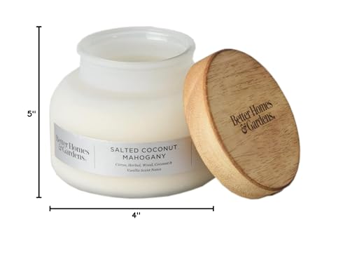 Better Homes & Gardens. 18oz Scented Candle, Salted Coconut Mahogany 2-Pack, White, 35526
