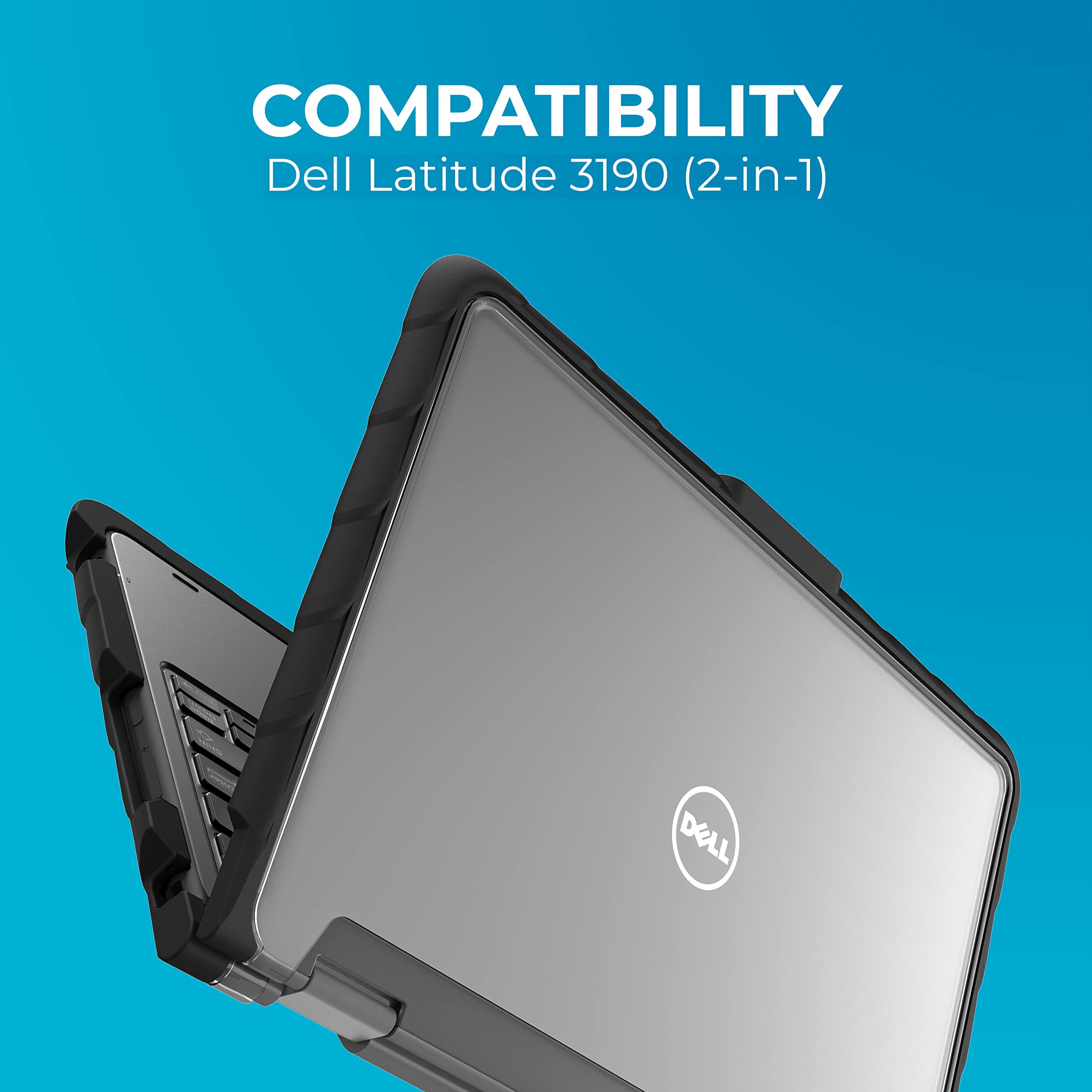 Gumdrop DropTech Laptop Case Fits Dell Latitude 3190 11 inch 2in1. Designed for K-12 Students, Teachers and Classrooms – Drop Tested, Rugged, Shockproof Bumpers for Reliable Device Protection – Black
