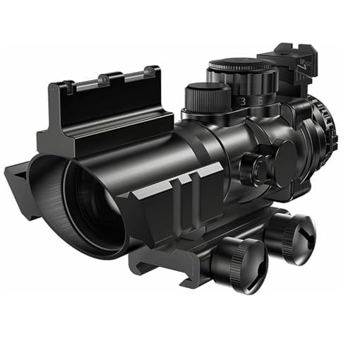 4x32 Scope Red Fiber Prism Scope Black (Optic Scope)