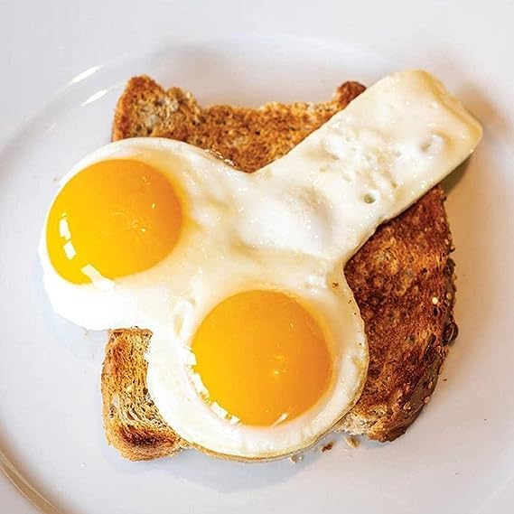Black Funny Egg Fryer, Stainless Steel Egg Pancake Cooking Tool Non-Stick Kitchen DIY Egg Fried Mould with Handle for Muffins Patties, for Valentine's Day Egg Poachers