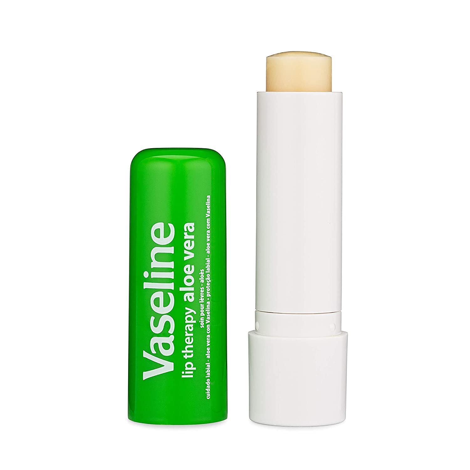 Vaseline Lip Therapy Aloe Vera | Lip Balm with Petroleum Jelly for providing your Lips with Ultimate Hydration and Essential Moisture to treat Chapped, Dry, Peeling, or Cracked Lips; 0.16 Oz (3 Pack)