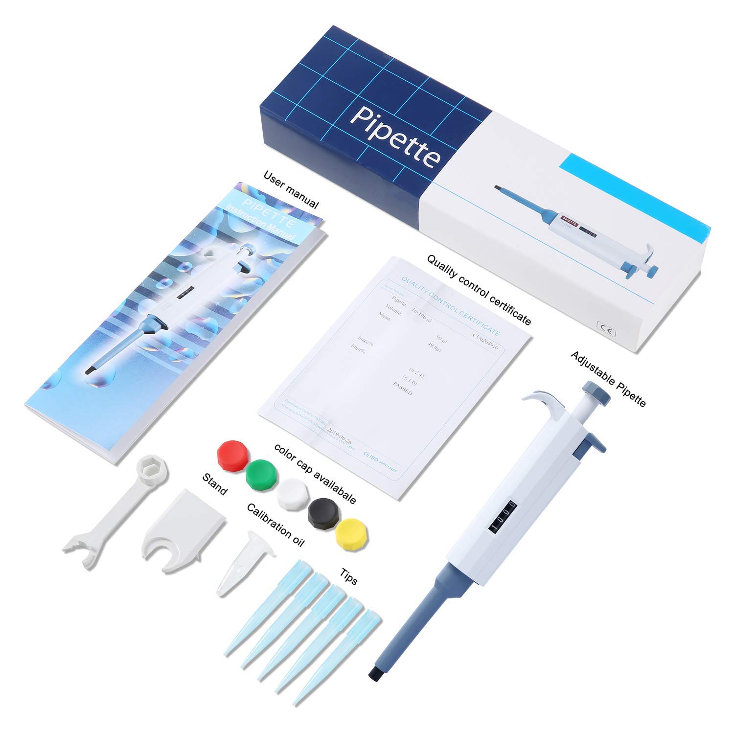 Adjustable Pipettor Pipette Micropipette High-Accurate MicroPipette Variable Volume Pipette 100ul-1000ul
