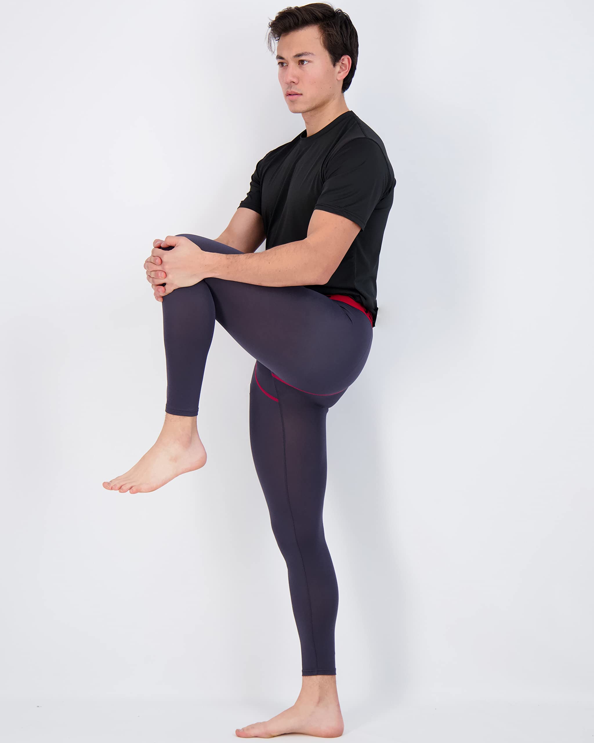 3 Pack: Men's Mens Compression Pants Gym Pant Men Running Skin Tights Leggings Active Athletic Workout Cycling Winter Thermal Cold Base Layer Long Johns Football Rash Guard Basketball -Set 3, L