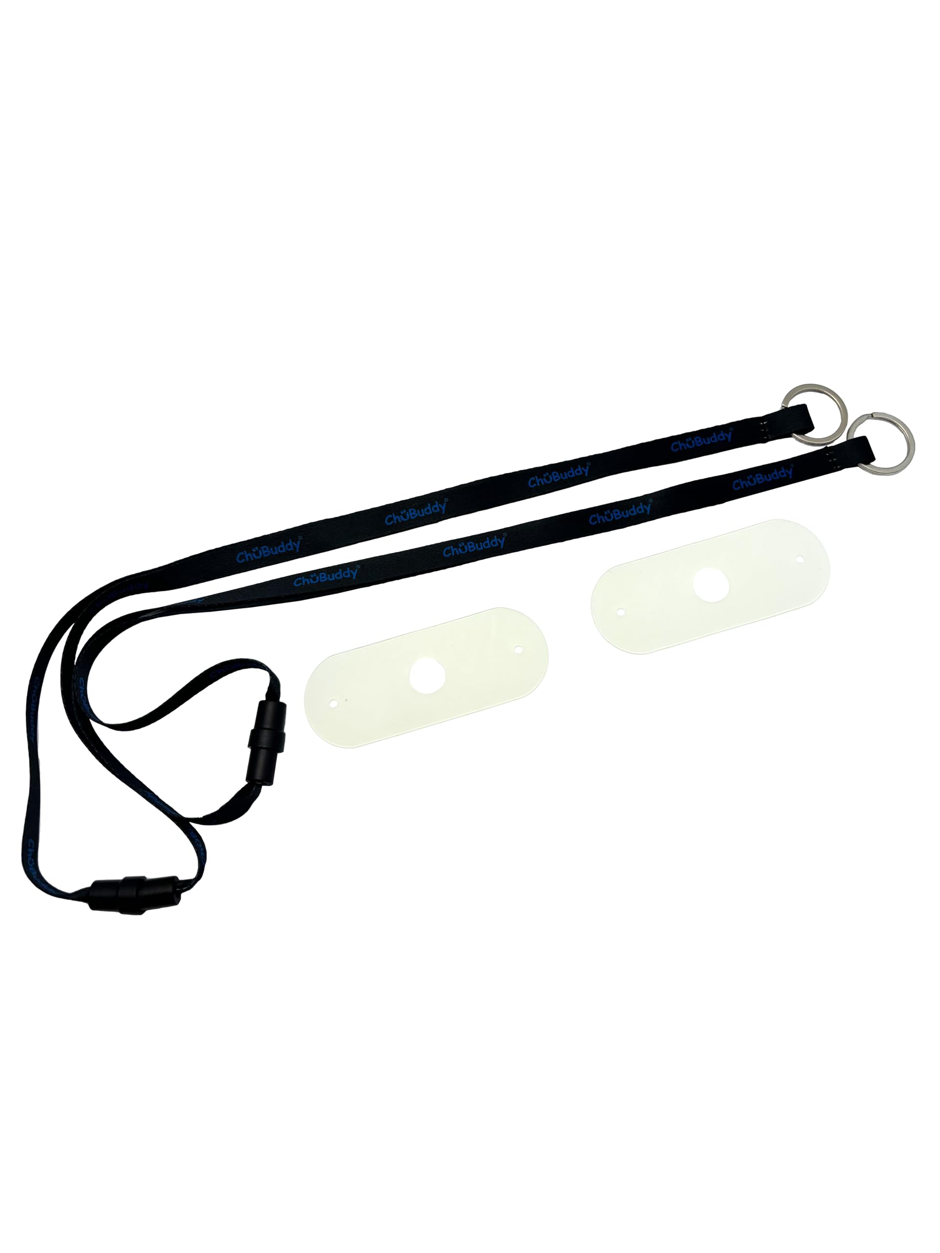 CHU-BUDDY ChuBuddy Chew Holder 4 Pack: Two (Navy) Clip-Ons & Two (Black) Neck Lanyards