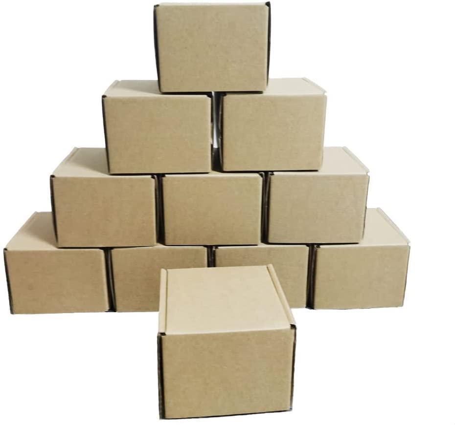 4x4x3 inch Shipping Boxes Pack of 25,Livejun Brown Corrugated Cardboard Box Mailer Boxes for Packaging Small Business Shipping,Boxes for Birthday Wedding Party Gift Giving (4 x 4 x 3)