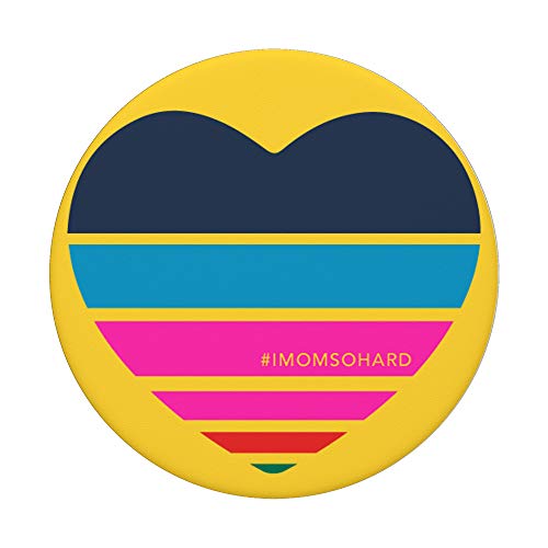 IMOMSOHARD Rainbow Heart (Yellow) PopSockets Stand for Smartphones and Tablets