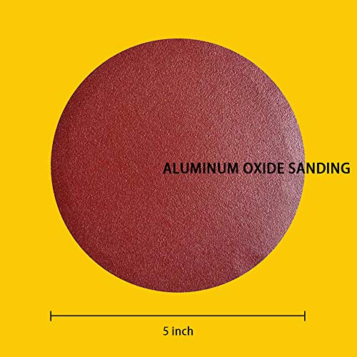 60 PCS 5 Inch NO-Hole PSA Aluminum Oxide Sanding Disc, Self Stick(10 Each of 60 100 150 180 240 400 Grit)