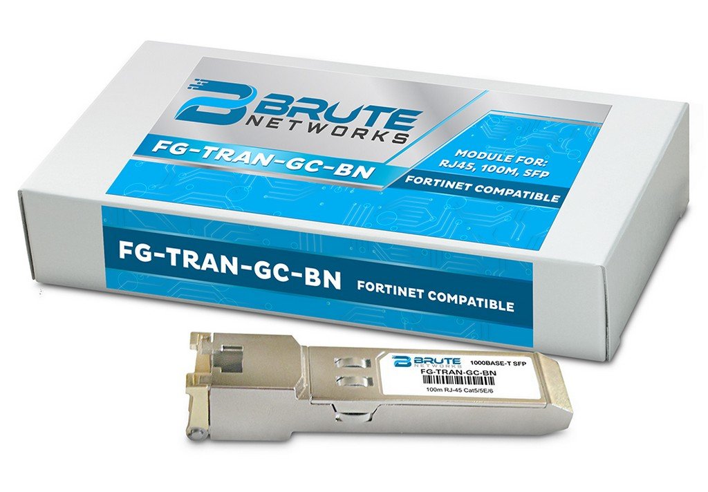 Brute Networks FG-TRAN-GC-BN - 1000BASE-T 100m RJ45 SFP Transceiver (Compatible with OEM PN# FG-TRAN-GC)