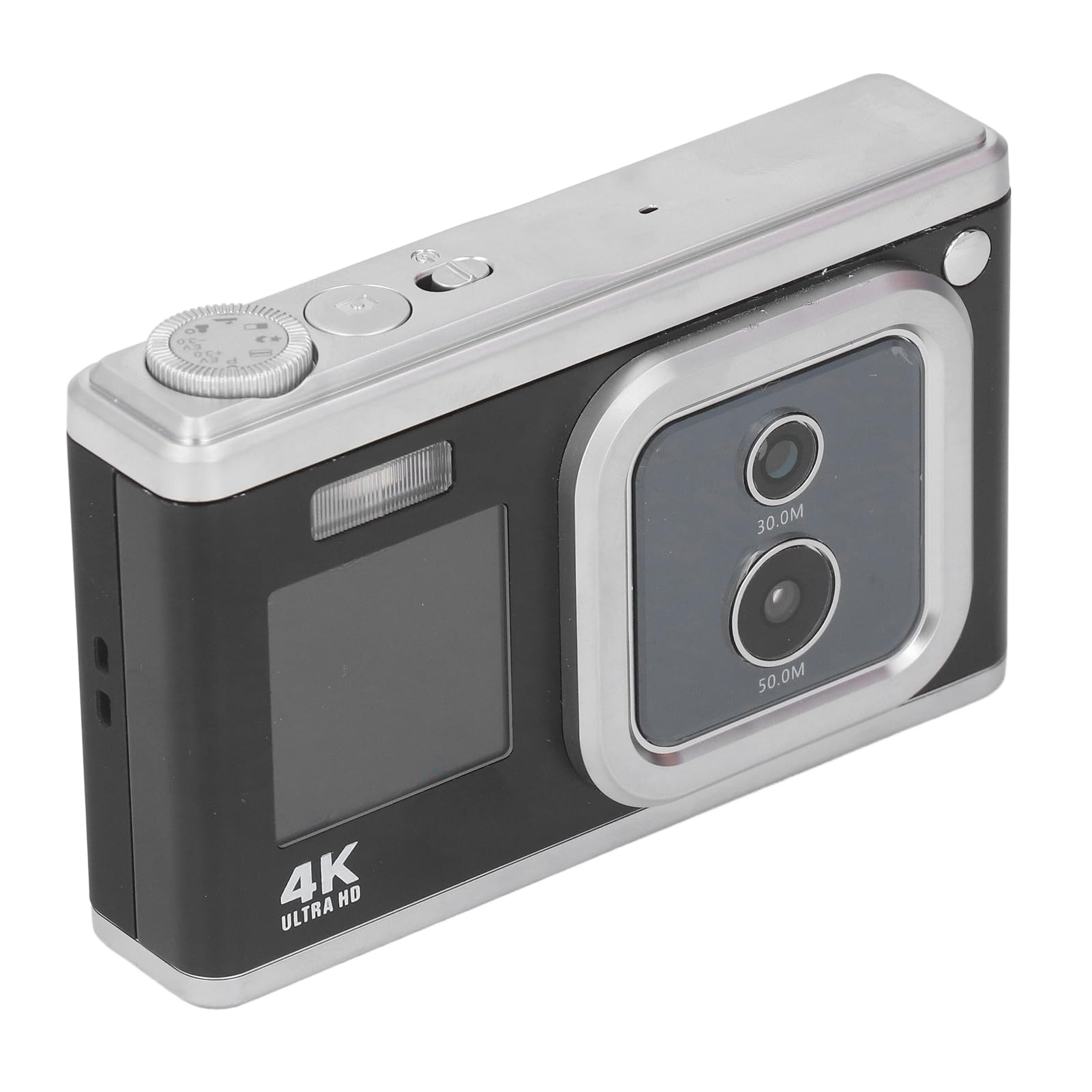 4K Digital Camera, C22 HD Dual Camera & Dual Screen Point and Shoot Camera 16X Zoom, 50MP+30MP Auto Focus Anti Shake Video Camera, Built in Flash, Selfie Preview, Multi Filters
