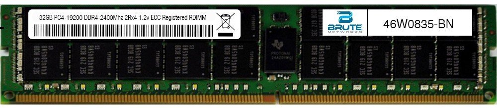 Brute Networks 46W0835-BN - 32GB DDR4-2400Mhz 2Rx4 ECC Registered RDIMM (Compatible with OEM PN# 46W0835)