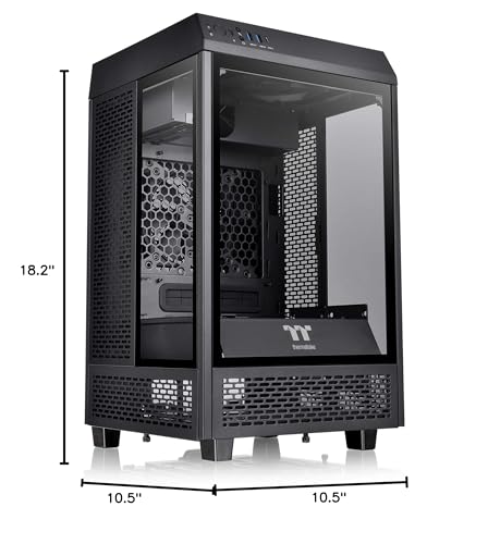 Thermaltake Tower 100 Black Edition Tempered Glass Type-C (USB 3.1 Gen 2) Mini Tower Computer Chassis supports Mini-ITX CA-1R3-00S1WN-00