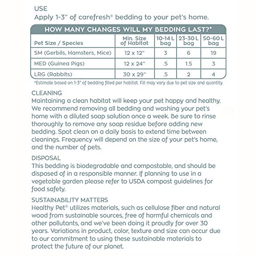 Carefresh 99% Dust-Free White Natural Paper Nesting Small Pet Bedding with Odor Control, 50 L
