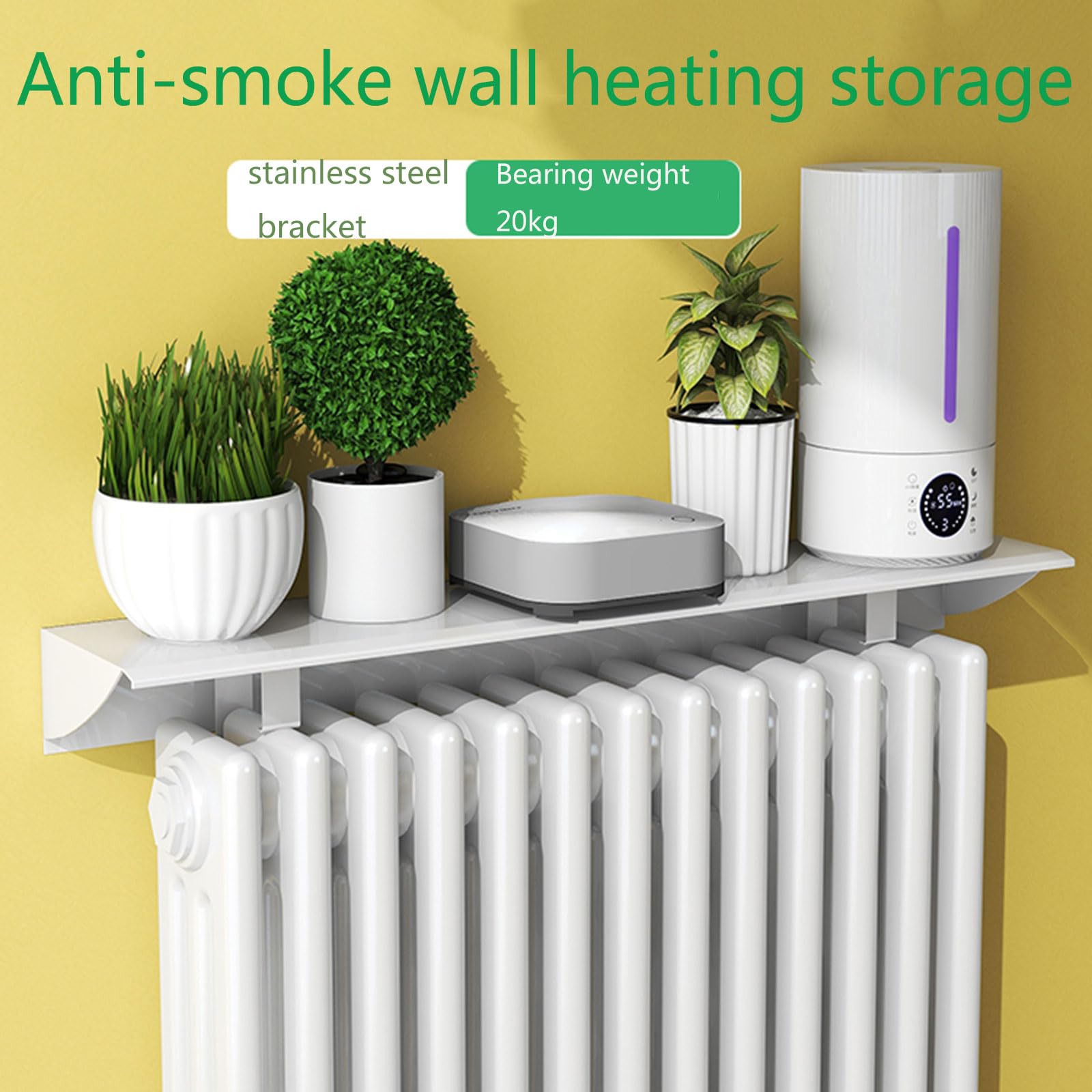 AHDFY Radiator Cover,Radiator Shelf White,Heating Hide-Out Cover, No Drilling Required,Modern Cabinet Top,Universal Radiator Shelf Bracket,for Living Room Bedroom Hallway Decor Display Heater,85cm
