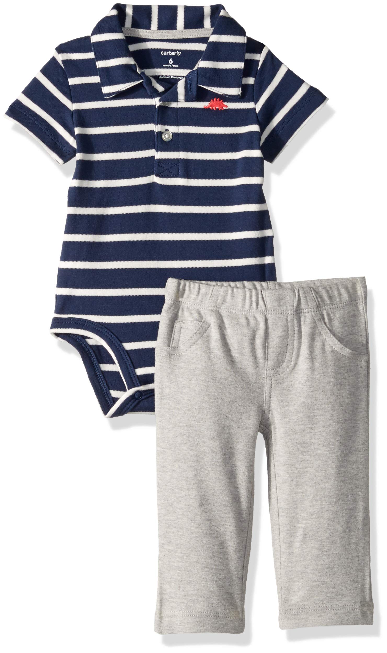 Carter's Baby Boys' 2 Piece Striped Set 121g434, Navy/White, 24 Months