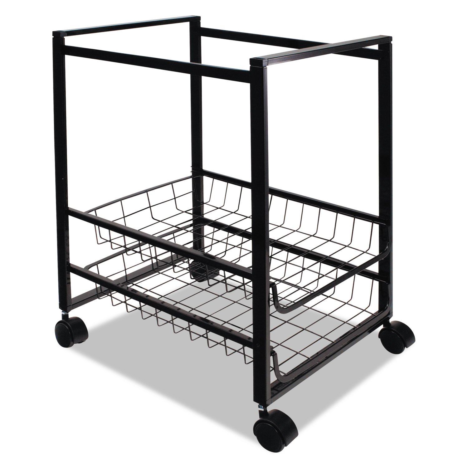 Advantus Letter-Size Mobile File Cart, 19 1/2"H x 16"W x 13"D, Black
