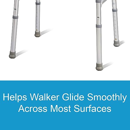 Carex Walker Auto Glides, Rolling Walker Glides for Back Legs of a Front Wheel Walker, Fits Most Walkers, Auto-Brakes for Added Safety and Stability