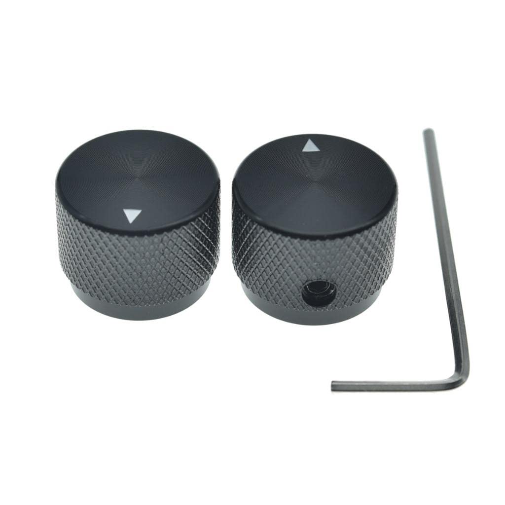 4-Pack 20mm Diam. Set Screw Style Aluminium Potentiometer Knobs 1/4" Universal Pot Control Knobs with Indicator for Guitar/Bass/AMP Amplifier Black with Indicator Triangle