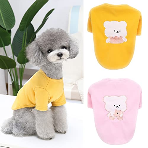 Autumn White Bear Sweater Pet Small and Medium Dogs Casual Cute Clothing Pet Clothes Cold Weather Sweater Coat Puppy Outfit Winter Warm Vest Apparel