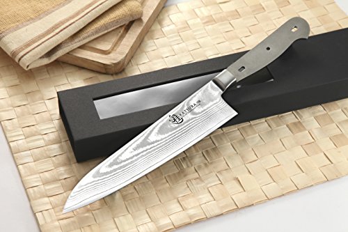KATSURA Woodworking Project Kit - 8-inch Gyuto Chef Knife Blank - Japanese VG-10 - 67 Layers Damascus Steel