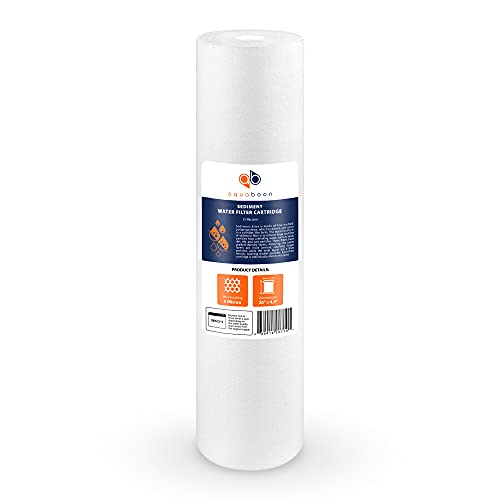 Aquaboon 5 Micron 20" x 4.5" CTO BB Carbon Block & Sediment Replacement Filter Cartridges Set | 2 set, 4 packs FC25BX4, 32-450-20-GREEN, EP20-BB, 2C-20BB, 155358-43, DGD-5005-20, 33003117-1
