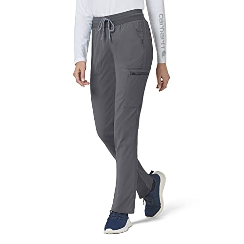 Carhartt Women's Slim Leg Scrub Pant, Pewter, XL