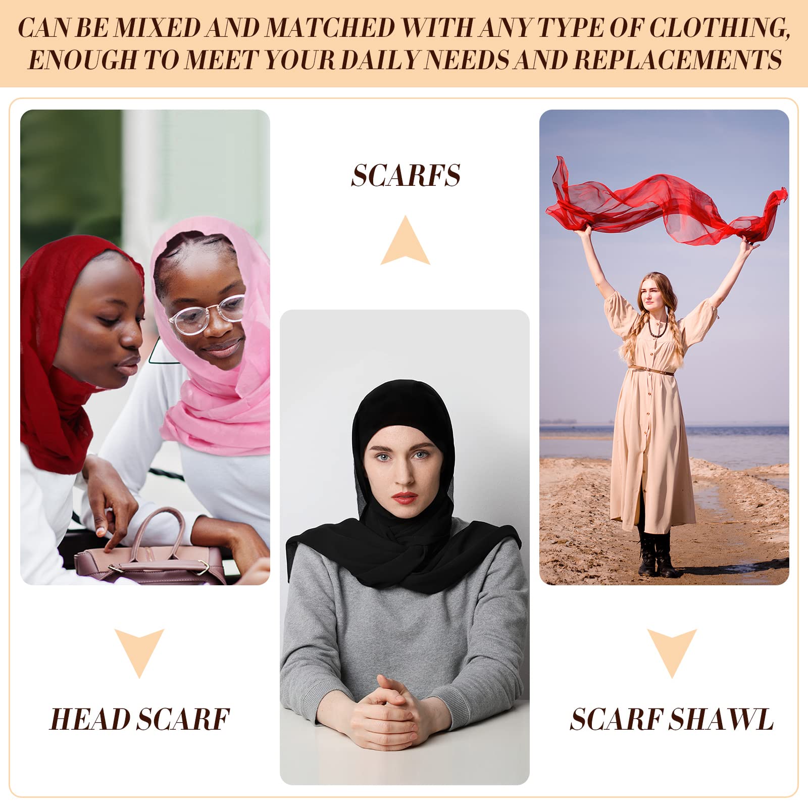 50 Pcs Women Soft Scarf Shawl Lightweight Long Scarf Sun Proof Shawls Wrap for Wedding Bride Bridesmaid Evening Dress