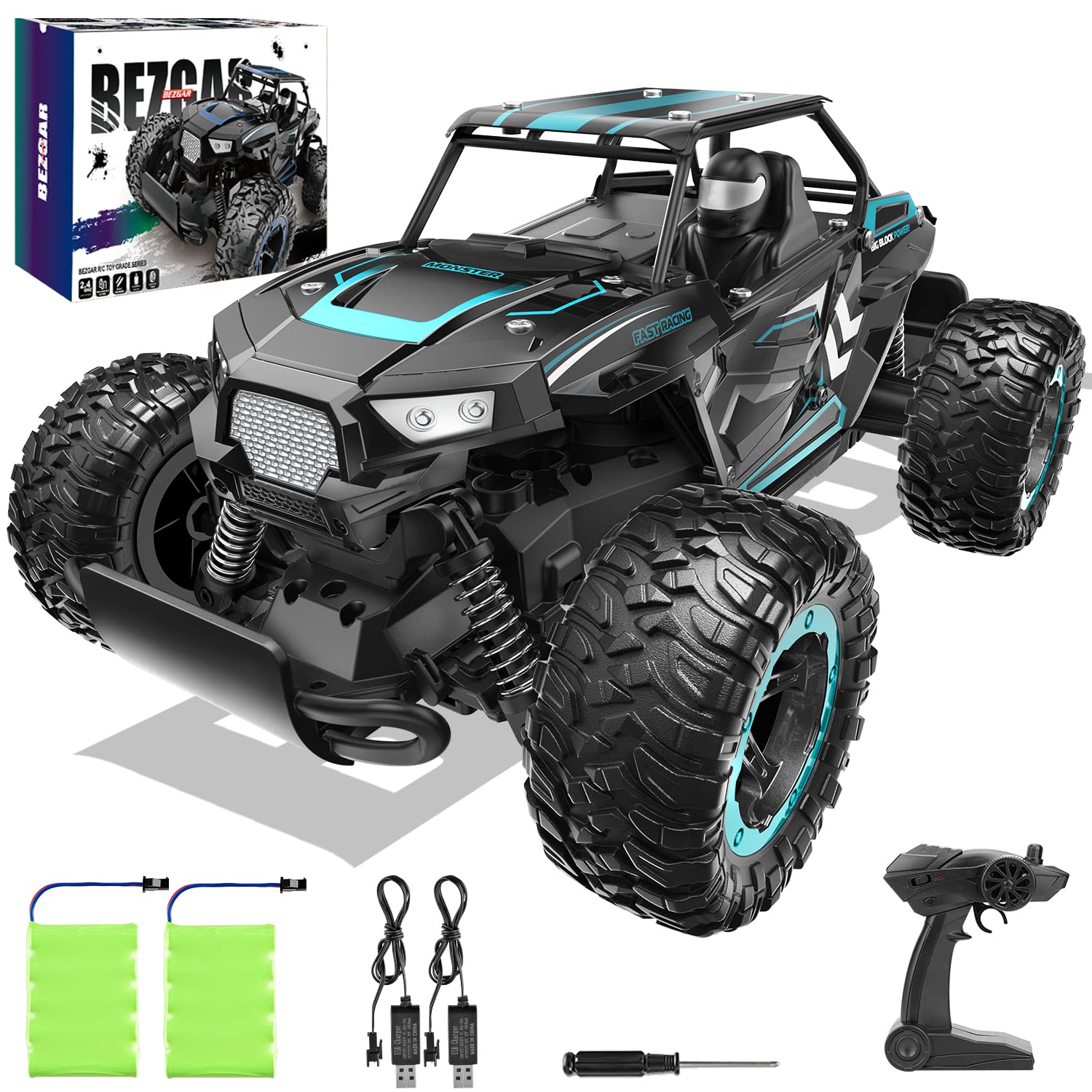 BEZGAR Spare Parts Accessories 6V, 800mAh Nickel-Cadmium Battery (1) + USB Charger (1) 17/18 (TB141/TB142) Toy Grade 1:14 Scale Remote Control Car