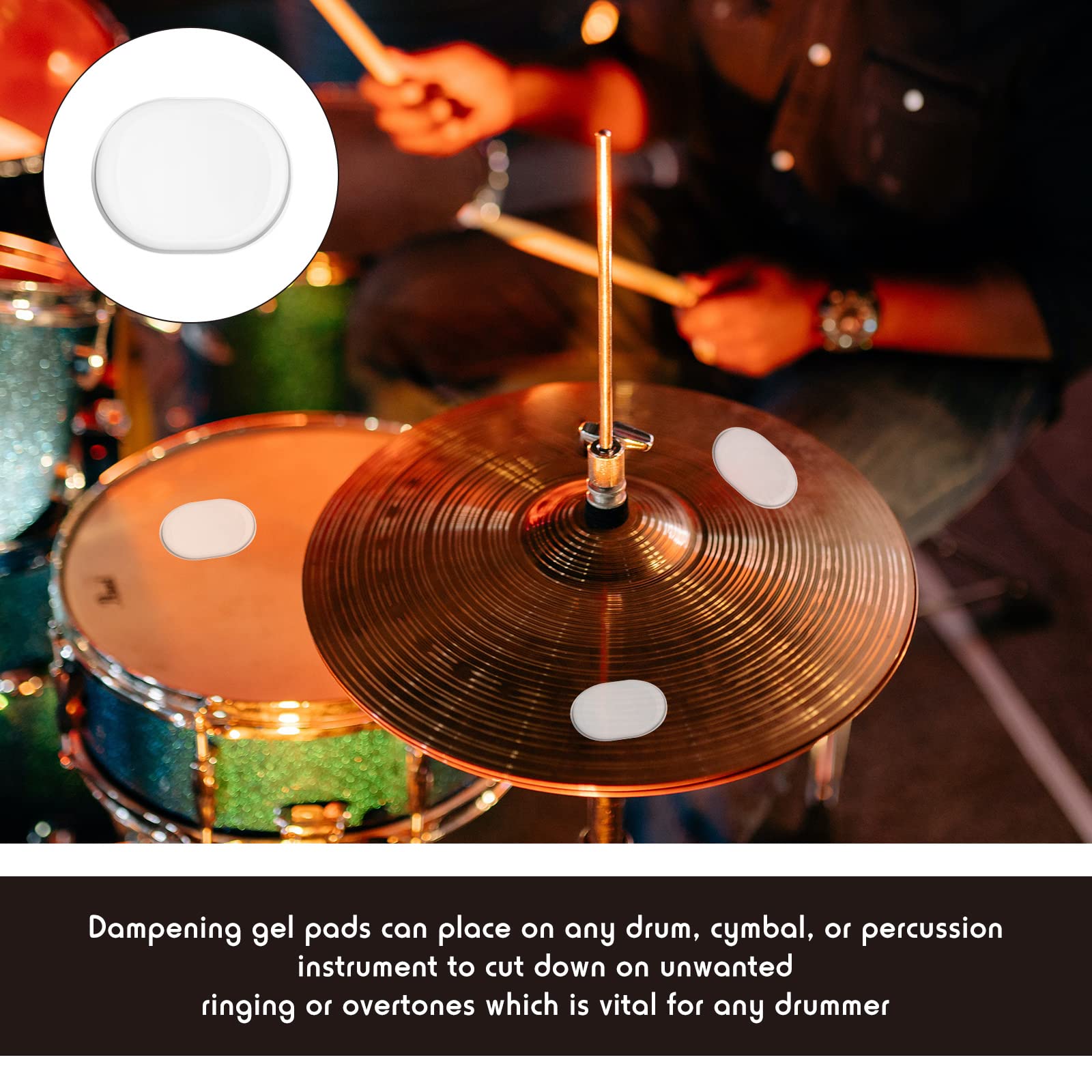 60 Pieces Drum Gel Drum Dampeners Pads Silicone Drum Silencers Soft Drum Dampening Gel Pads Drums Soft Drum Dampeners for Drums Cymbals Tone Control