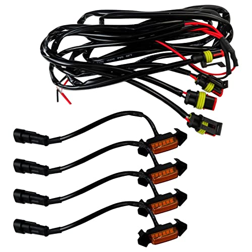 4Pcs LED Grille Light Kit Compatible for 2016-2021 Toyota Tacoma SR5 Crew Cab Pickup 4-Door (Amber) US SHIP
