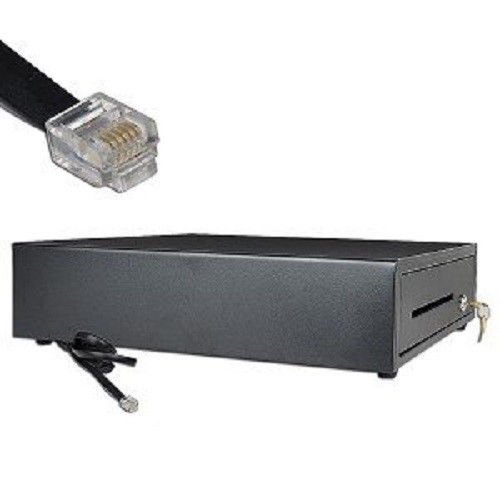 EOM-POS Cash Register Money Drawer. Compatible with Square [Receipt Printer Required]. Includes Built in Cable to Connect to Receipt Printer. (Printer Driven)