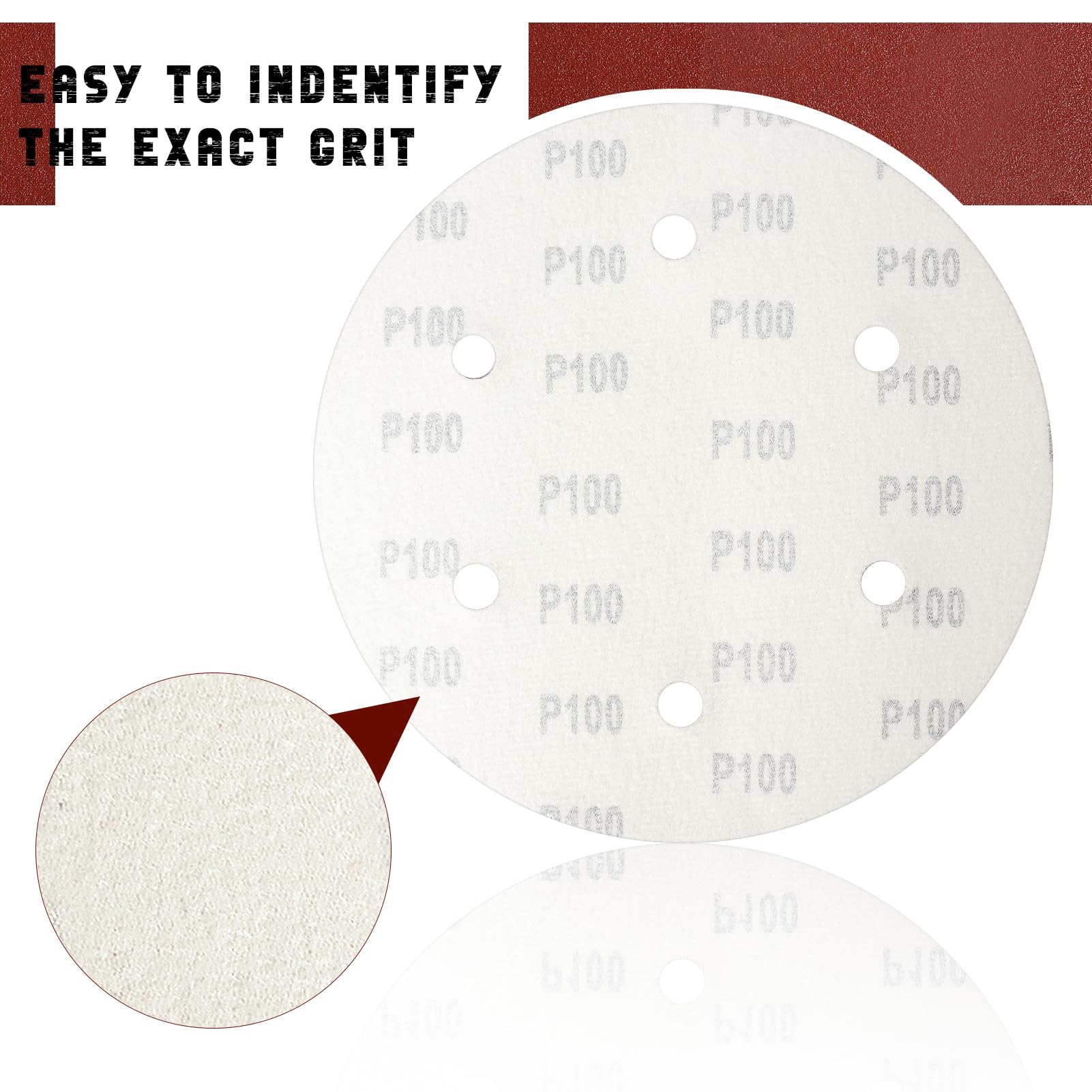 9 Inch 6 Hole Sanding Disc, GOH DODD 60 Grit 15 Pieces Hook and Loop Sandpaper Aluminum Oxide Sanding Pads Sand Paper for Drywall Sander