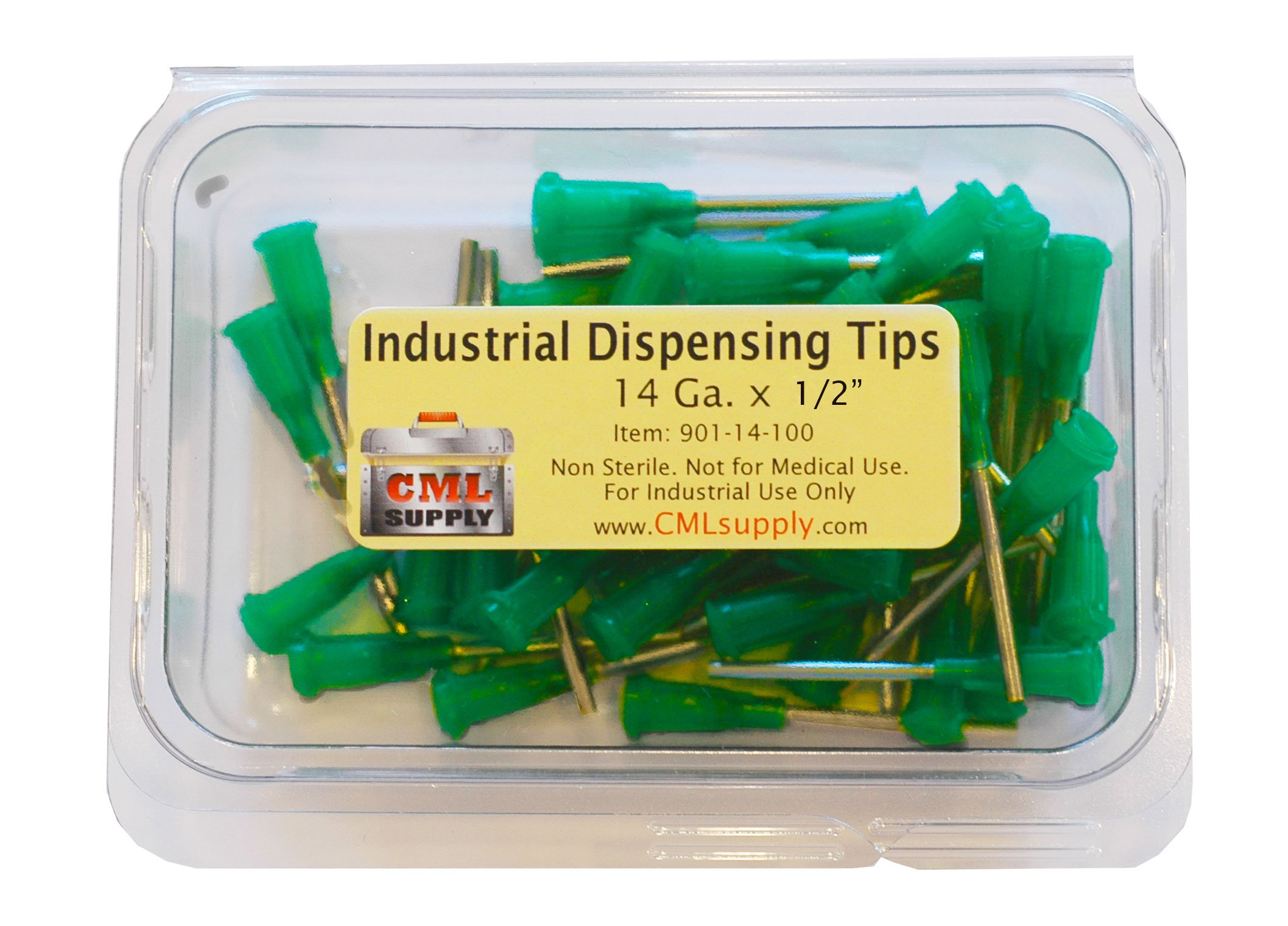 Blunt Tip Dispensing Fill Needle 14ga x 1/2" Olive Green 50 pcs