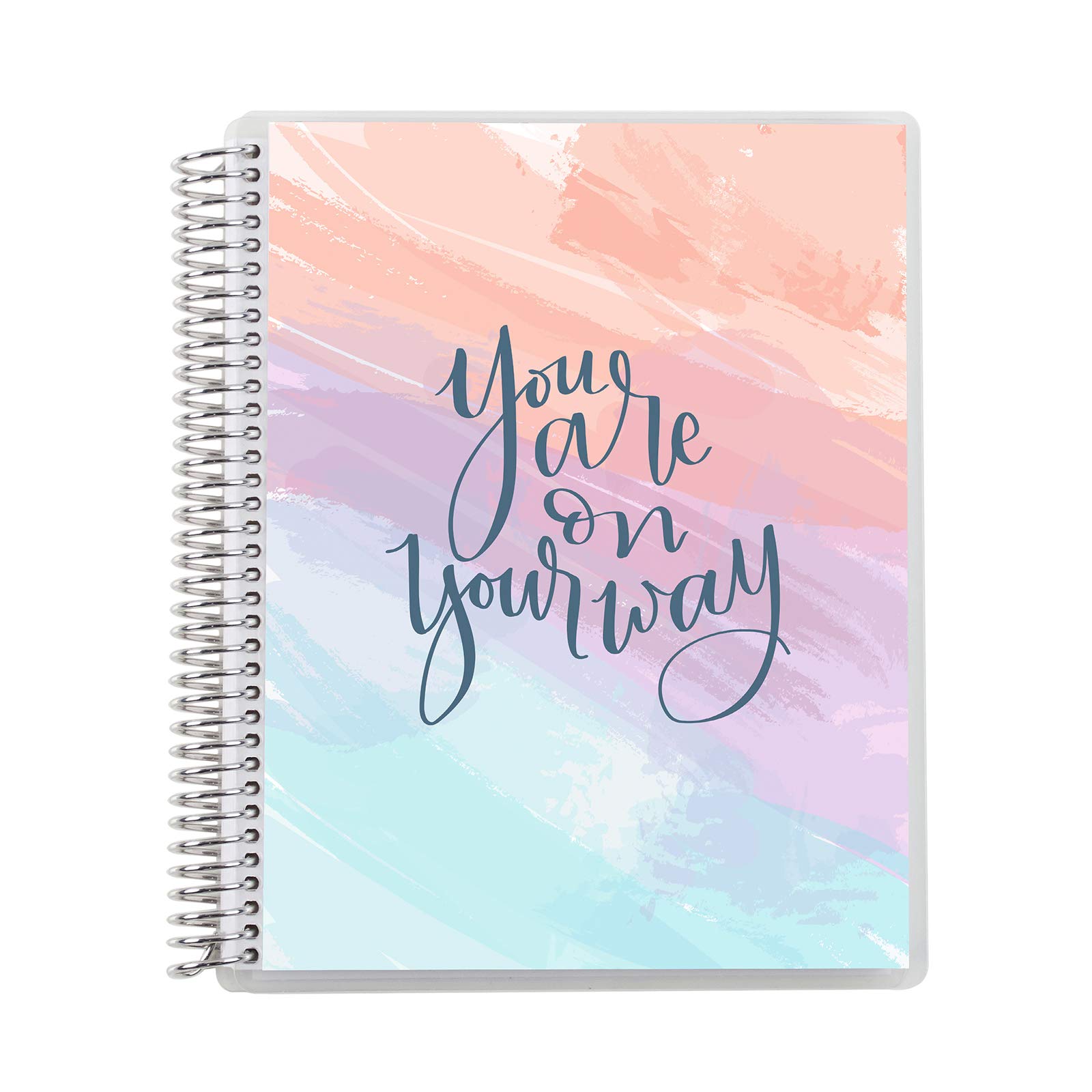 7" x 9" Spiral Bound Productivity Notebook - On Your Way. 160 Lined Page & to Do List Organizer Notebook. 80Lb Thick Mohawk Paper. Stickers Included by Erin Condren.