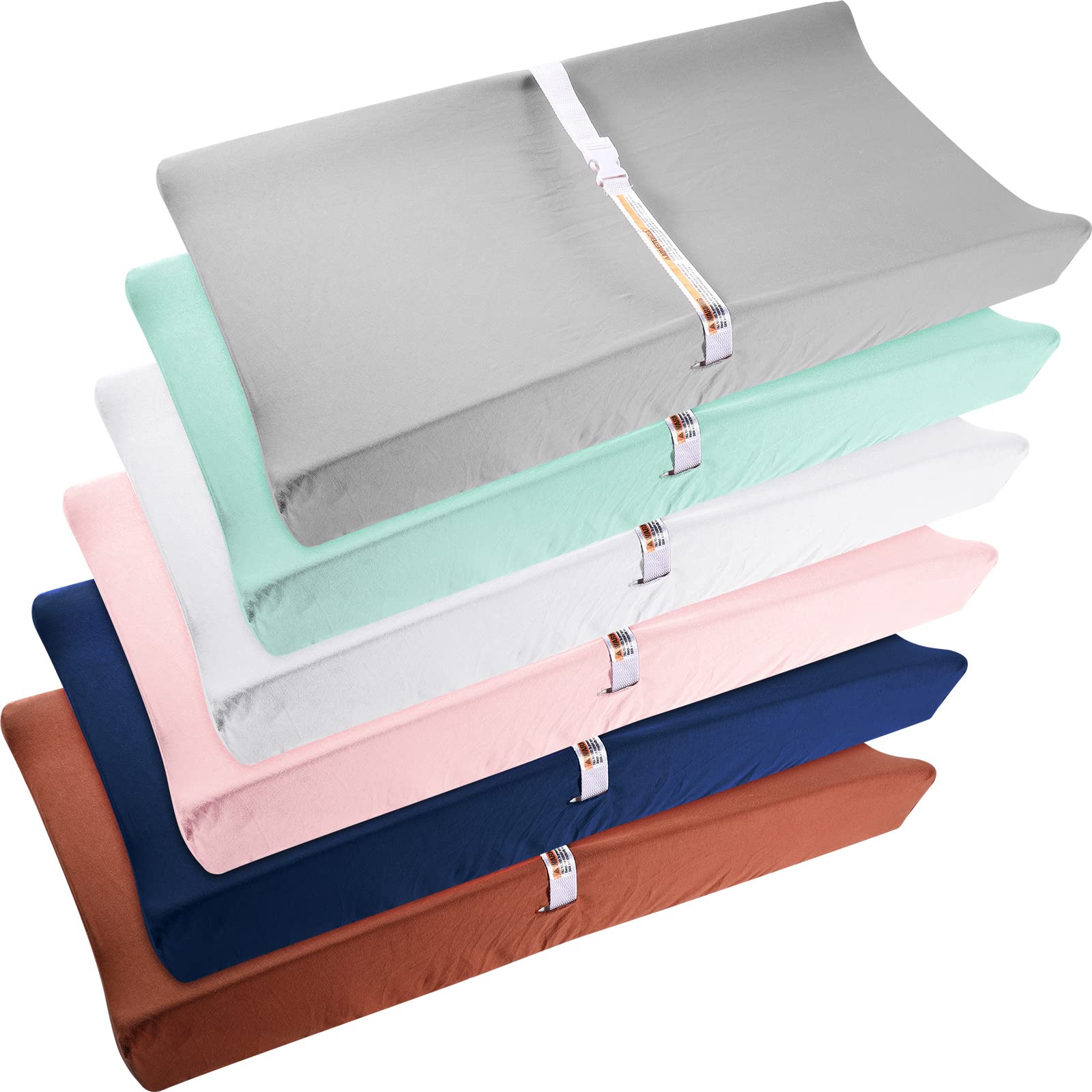 6 Pieces Baby Changing Pad Cover Soft Cotton Diaper Changing Table Sheets for Baby Boys Girls for Most Baby Changing Pads, 32'' x 16"