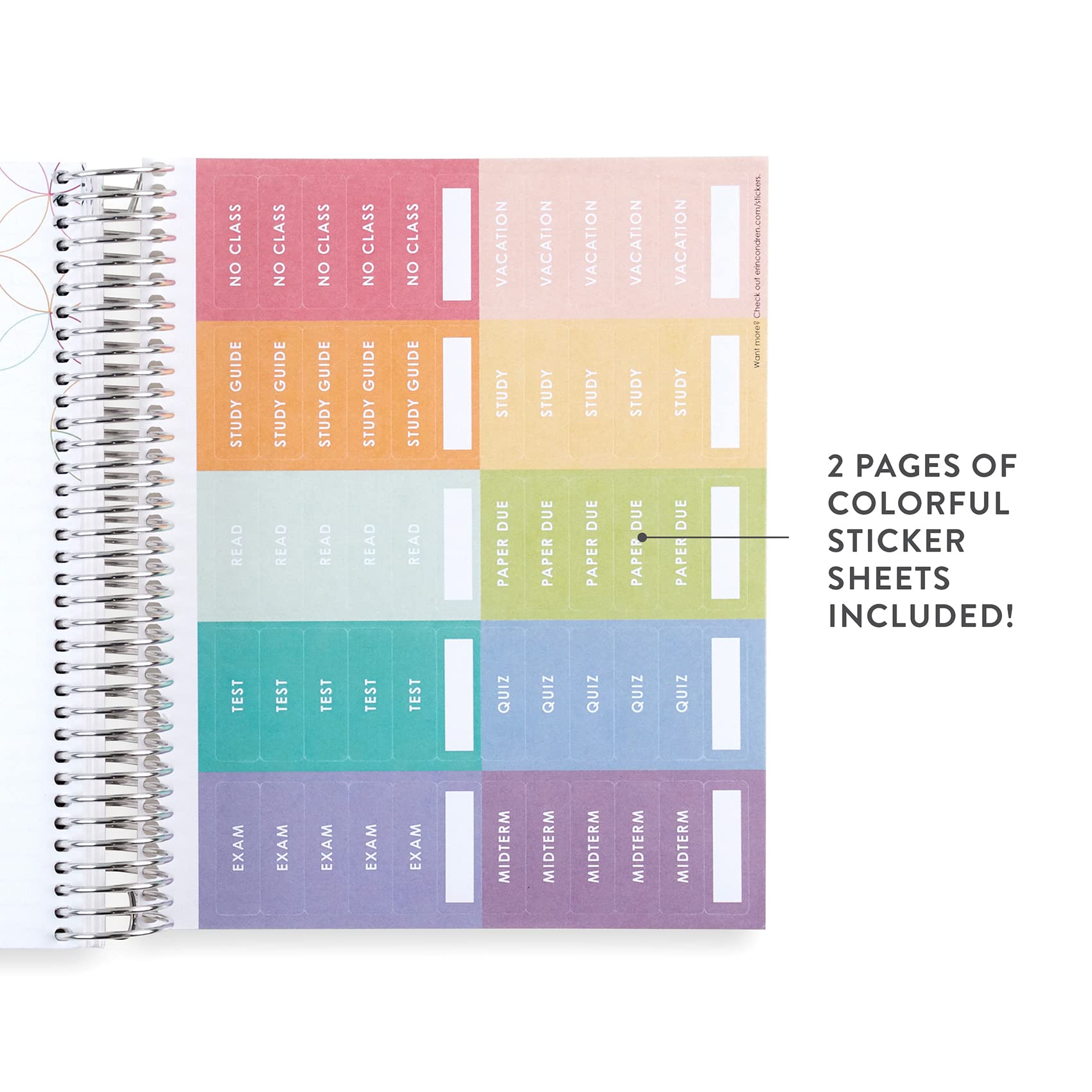 7" x 9" Spiral Bound 12 Month Academic Planner ( Jan 2022 - Dec 2022 ) - Endless Rainbows. Monthly & Pages. Productivity & Schedule Pages. Stickers by Erin Condren.