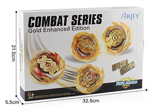 Bey Battle Burst Gyro Attack Blades Metal Fusion Evolution Combination with Arena, Launchers Grip & Battling Top(Golden)