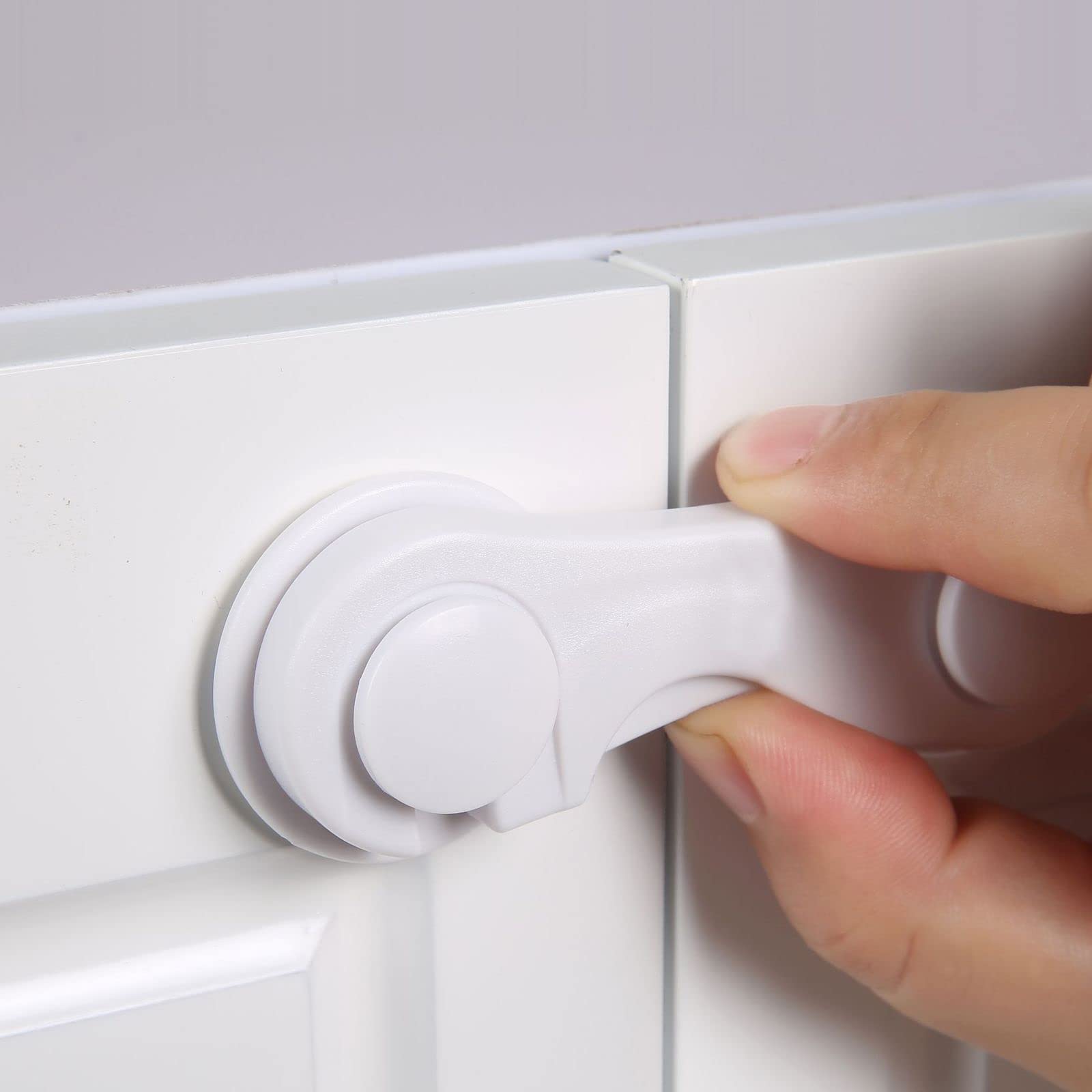 6 Pieces Child Safety Guard Lock Durable Child Proof Locks for Cabinet Doors,Closet Wardrobe,Refrigerator,Drawers 3M Double-Sided Tape Safety Guard Lock