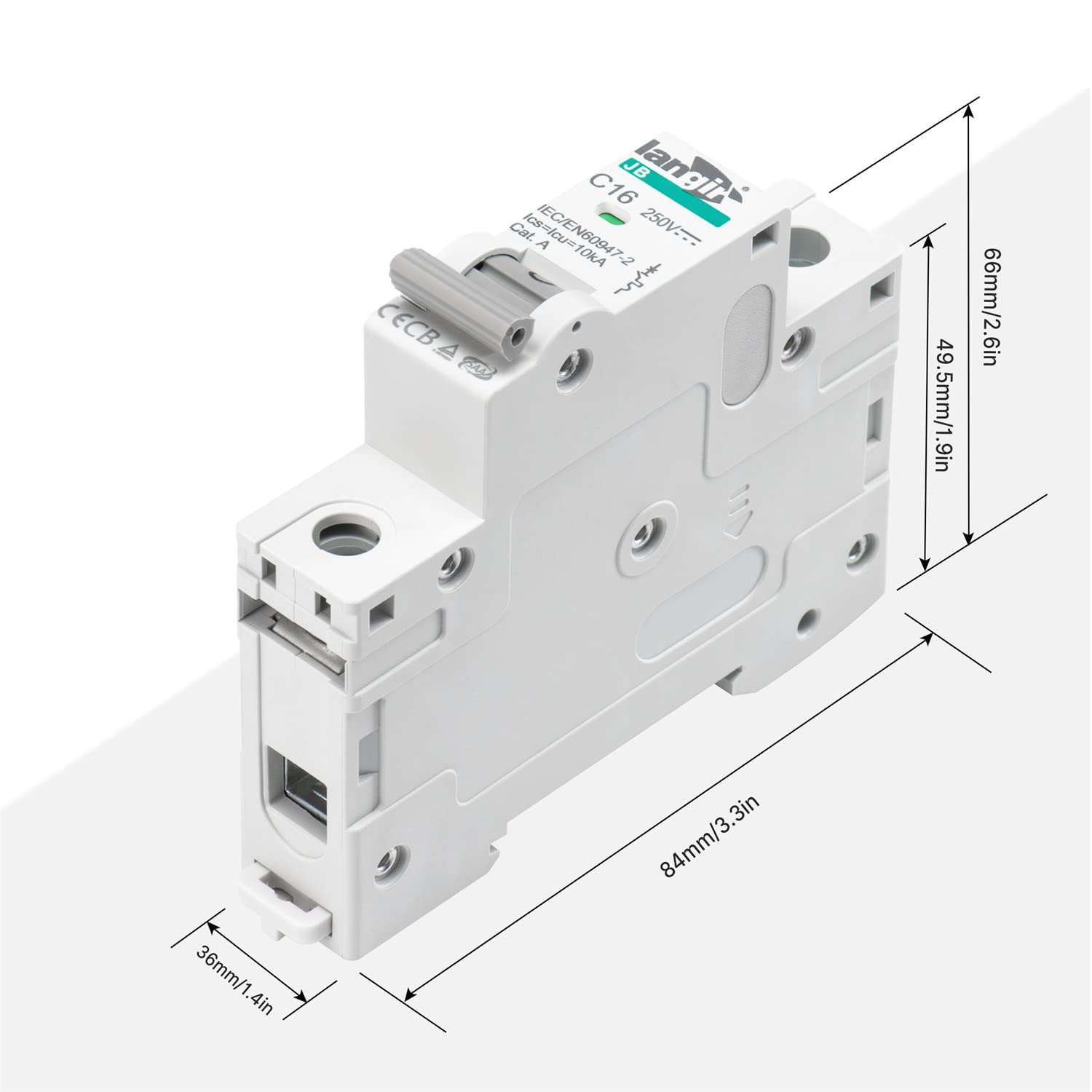LANGIR DC Circuit Breaker 6A 1 Pole Voltage Protection for Battery and Solar PV System DIN Rail Mount, Solar Disconnect Switch