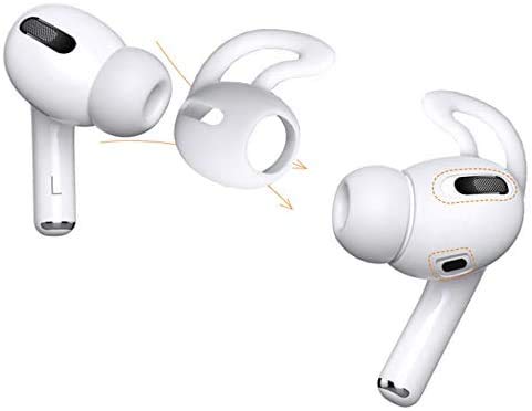 Rayker[Anti-Slip] Eartips Earhook Replacement for Airpods Pro, 6 Pairs Silicone Ear Loop Ear Gel Sport Eartips Anti-Lost Keep AirPods Pro in Ear, Design for Outdoors AirPods Pro Sport, 6 Pairs, Black