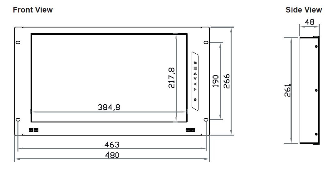 Crystal Image Technologies - Rackmount LCD Panel - 6U 17" 1920 X 1080 with VGA + HDMI Input, Part#RMP-161-F17, 3 Year Warranty