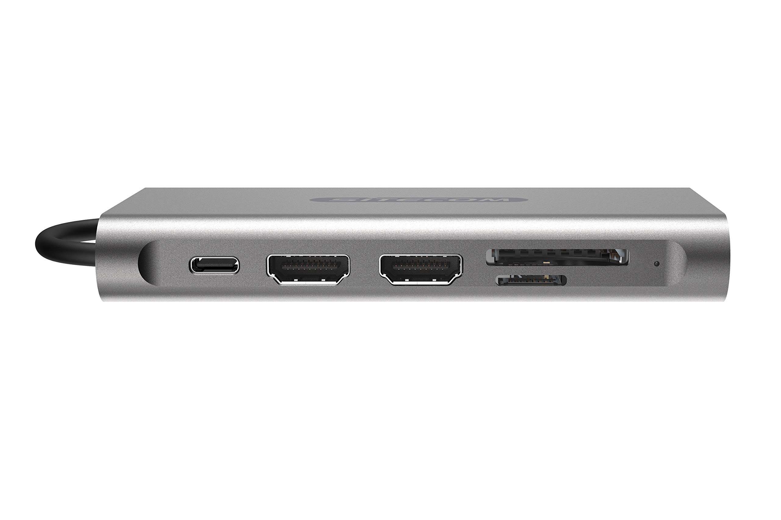 Sitecom CN-390 USB-C Multiport Pro Adapter | USB-C to 2X USB 3.1 + 2X USB 2.0 + 2X HDMI + 1x VGA + 1x Gigabit LAN + 1x SD/Micro-SD Card Reader