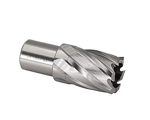 Annular Cutters Set 6pcs JESTUOUS 3/4 Inch Weldon Shank 1 Cutting Depth 1/2-1-1/16 Cutting Diameter Two Flat HSS Slugger Bits for Mag Drill Press with Pilot Pin