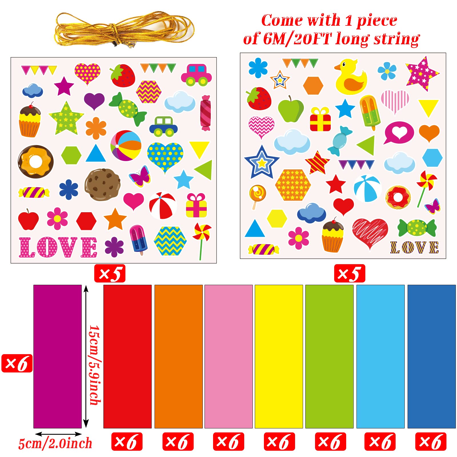 48Pcs Bookmarks Craft for Preschool Kids,DIY Bookmarks Art Craft Kit with Multi Stickers Home Classroom Indoor Game Activities Gift Favor